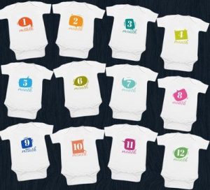 Cute 1-12M Baby Custom Monthly Milestone Onesies and Rompers in India