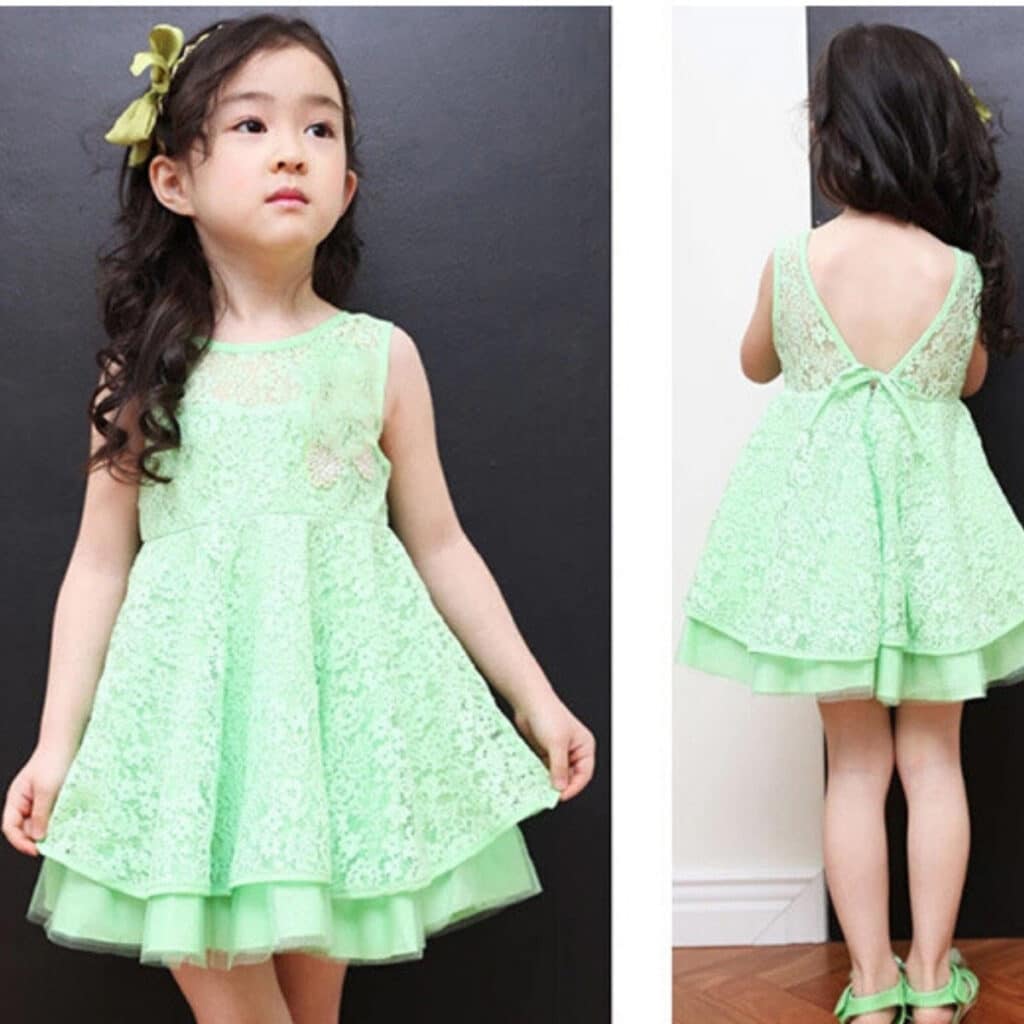 Off White Glamorous Net Party Dress in Full Sleeves for Little Baby Girl