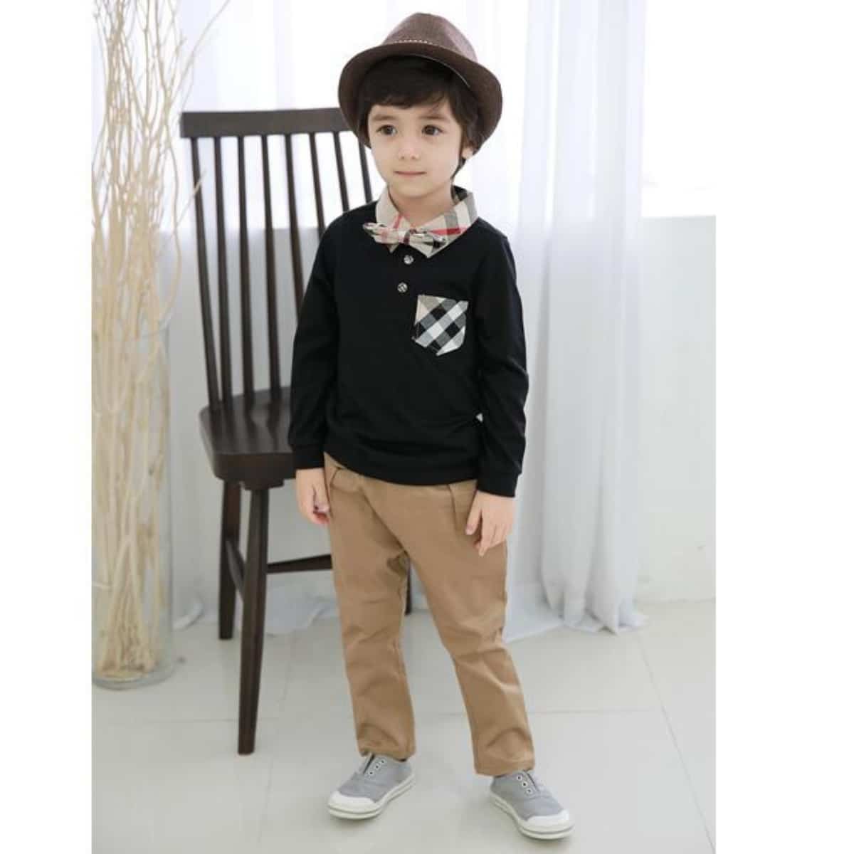 Attractive Black and Brown Party Wear Dress for Baby Boys