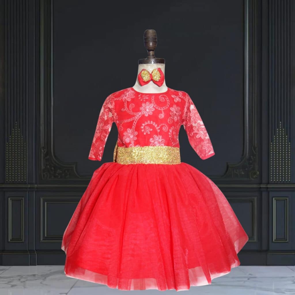 Cute Red Dress for kids - Buy Trendy Red Colour Party Wear Dress