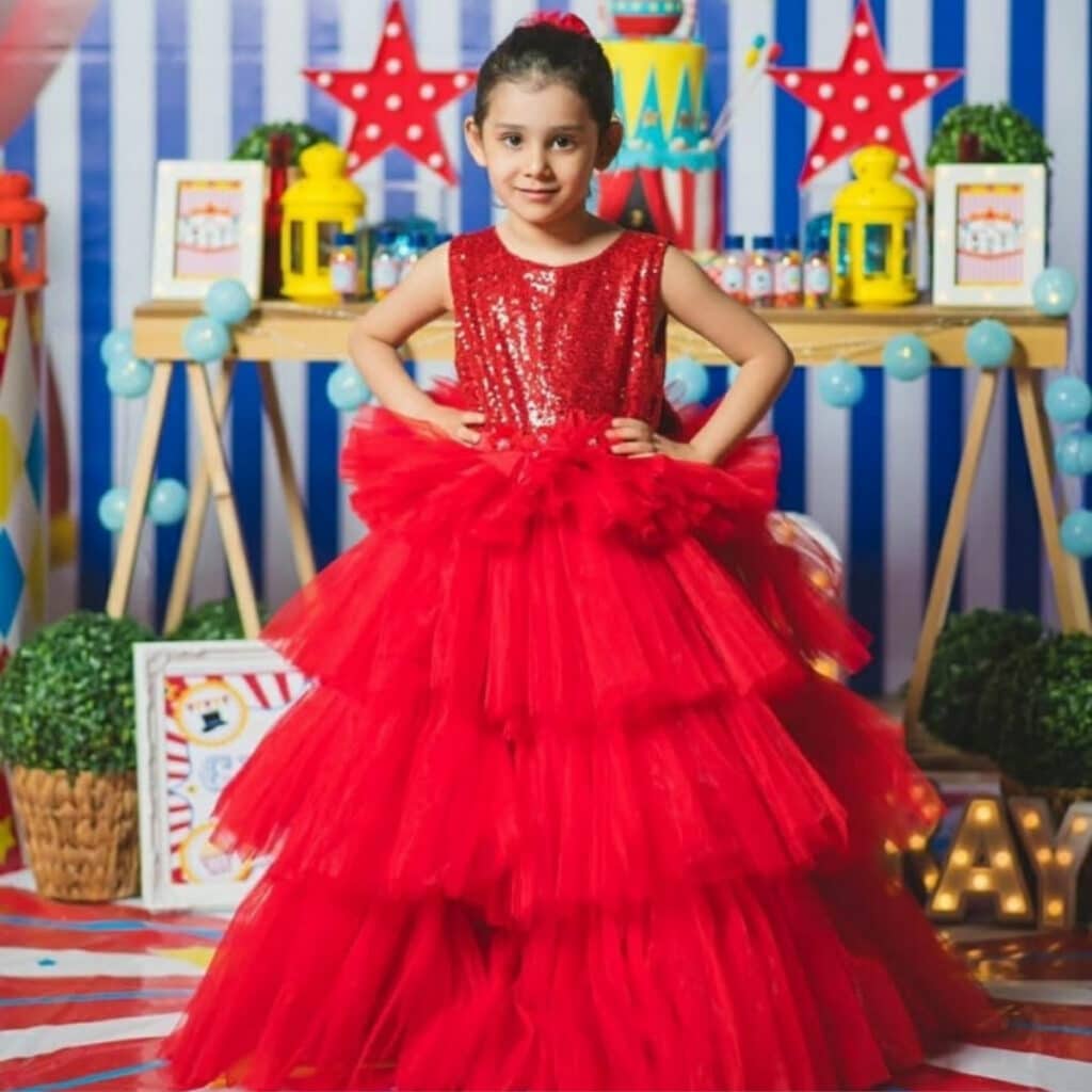 Hot Pink Gown - Buy Hot Pink Tail Gown Dress for Girls