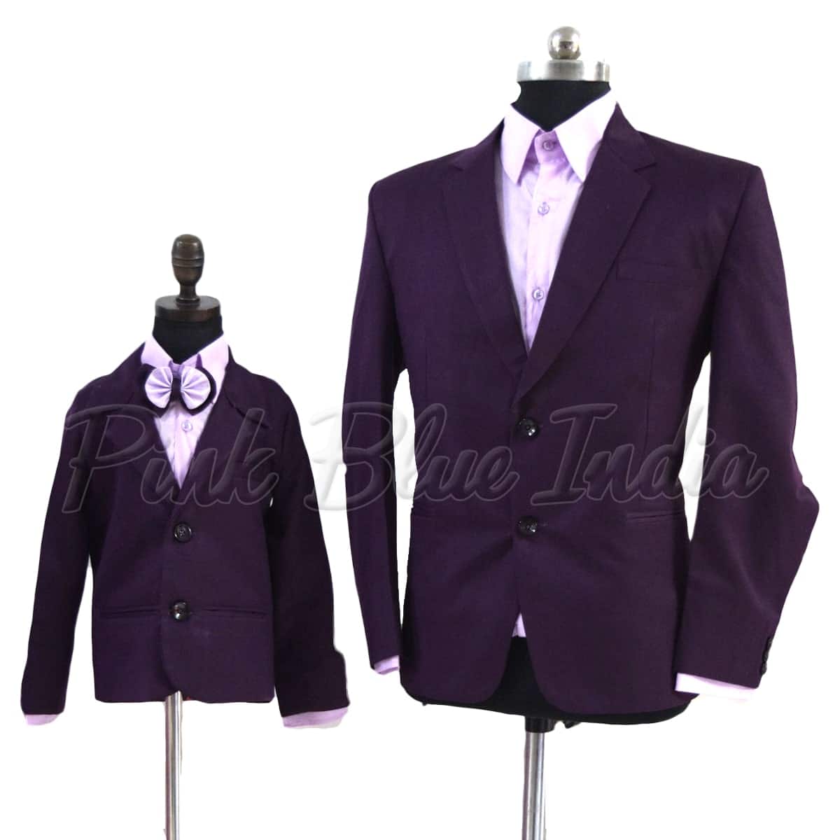 Dad & Son Matching Purple Wedding Suits