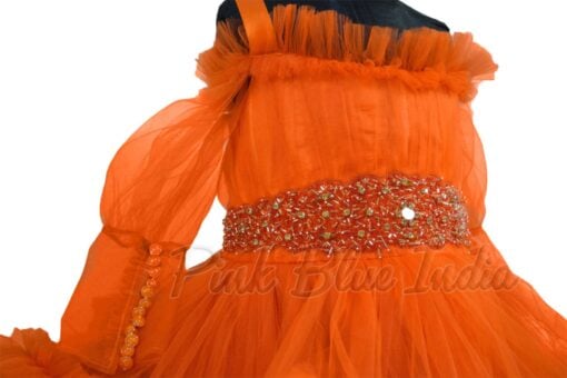 Orange Ruffled Frock for Girls Party